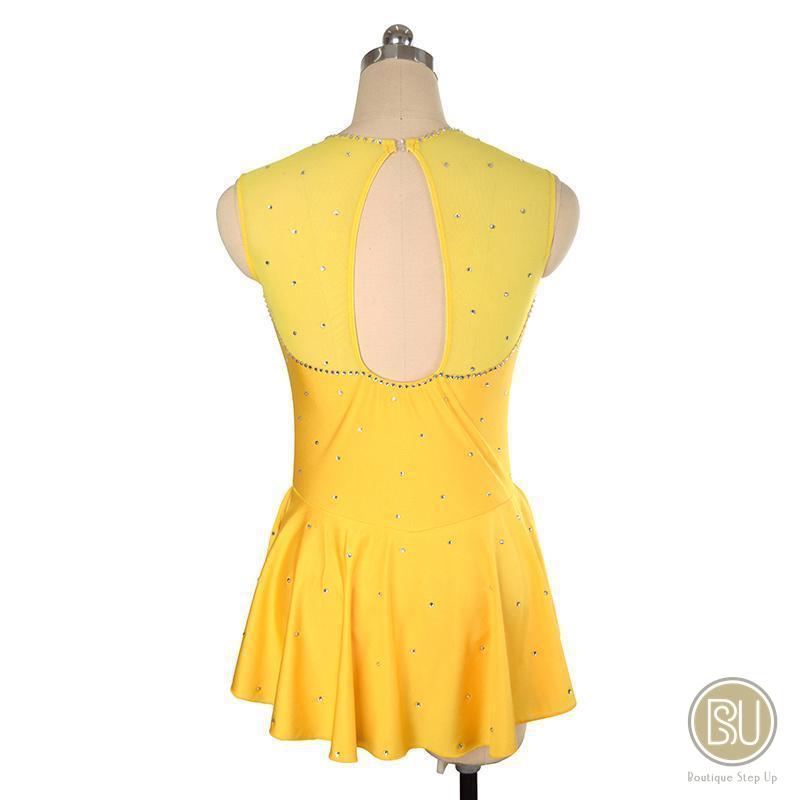 Competition Skating Dress Yellow Sleeveless Available 10+ Colors BSU02 ...
